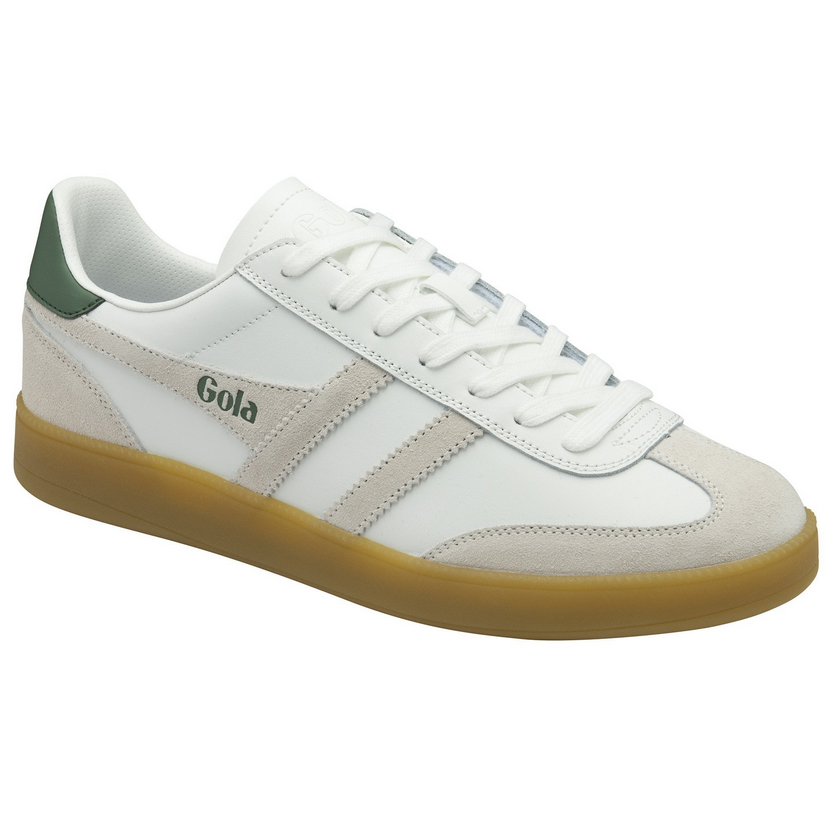 Gola Men's Viper Leather Sneaker - White/White/Evergreen/Gum – Alamo Shoes